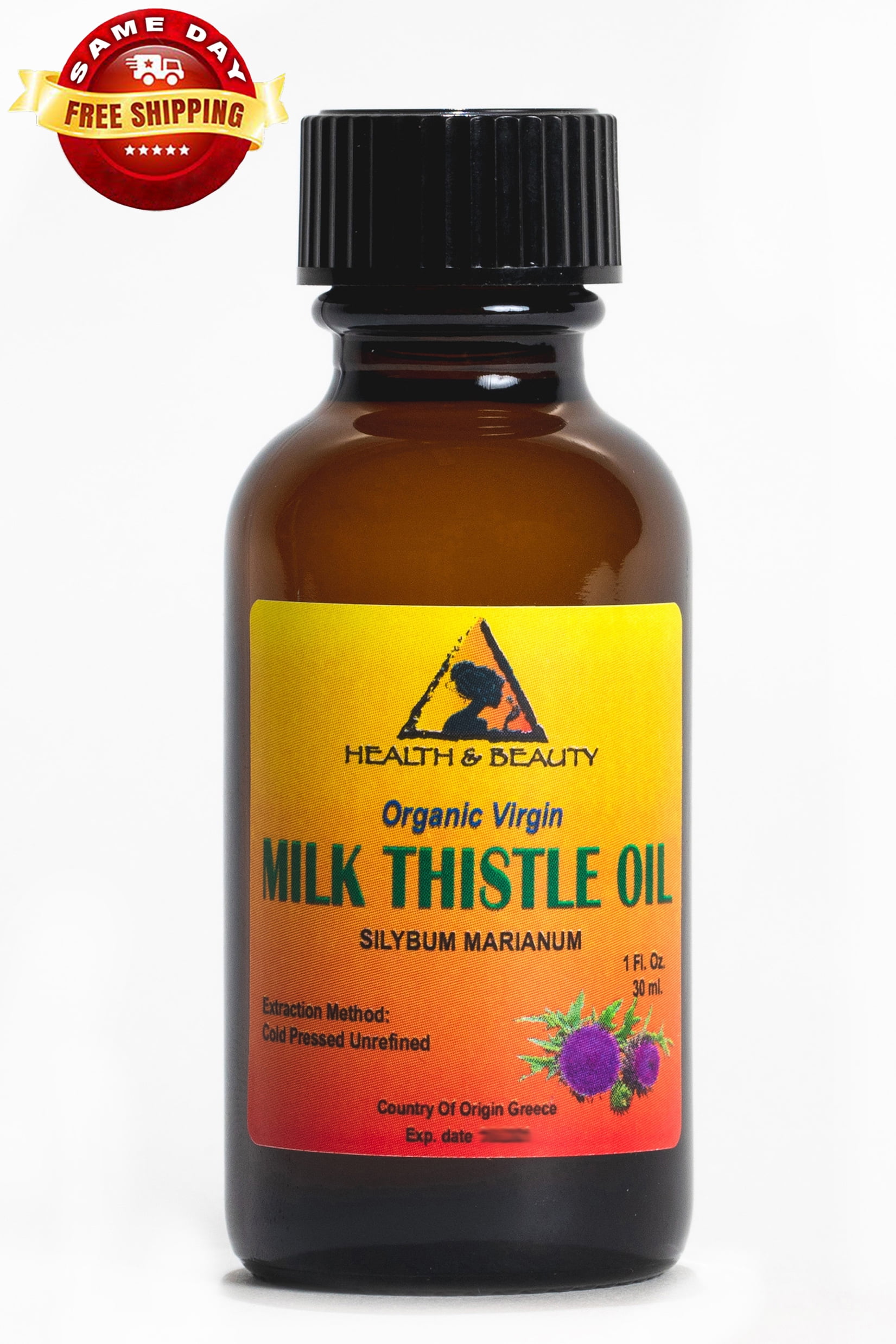 MILK THISTLE SEED OIL UNREFINED ORGANIC VIRGIN COLD PRESSED GLASS ...