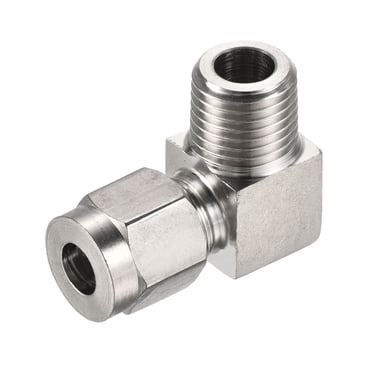 Uxcell Stainless Steel 1/4PT Male Thread x 4mm OD Tube Compression Tube ...