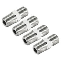 Uxcell Hex , G1/4 Male x G1/4 Male 304 Stainless Steel Pipe Tube Fitting 2Pcs 1.38" x 0.67 ...
