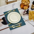 60PCS Ivory Scalloped Plastic Plates with Gold Rim, Disposable Elegant ...