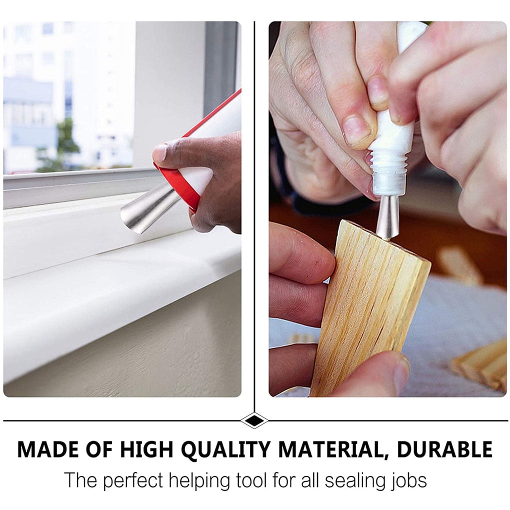 Buy 14 Pieces Stainless Caulk Finisher Nozzles Extension Tips ...