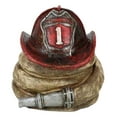 Rustic Fire Fighter Station 1 Fireman Hat And Hose Money Coin Savings ...