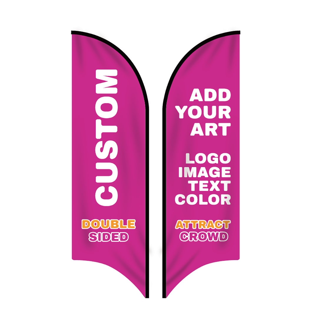 9.2ft / 2.8m Custom Feather Flag Kit with Poles Stake for Business ...