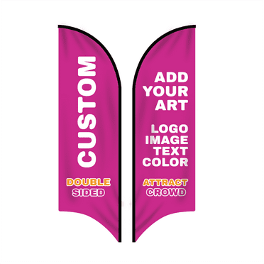 9.2ft / 2.8m Custom Feather Flag Kit with Poles Stake for Business