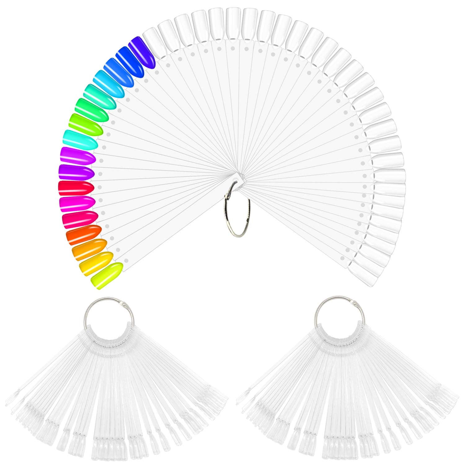 150 Tips Nail Sticks, Transparent Nail Display Sticks, Fan-Shaped Nail ...