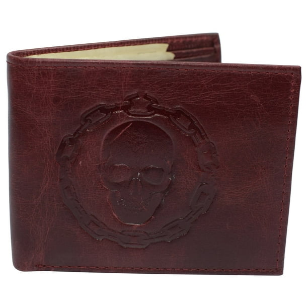 RFID Blocking Genuine Leather Men's Bifold Logo Debossed Wallets ...