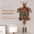 Wall Mounted Clock with European Retro Deer Head Design and Hourly ...
