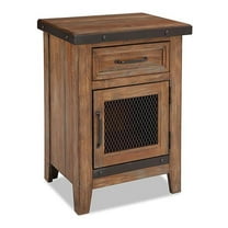Intercon Taos 1-Drawer Nightstand, Solid Pine, Canyon Brown, Studded ...