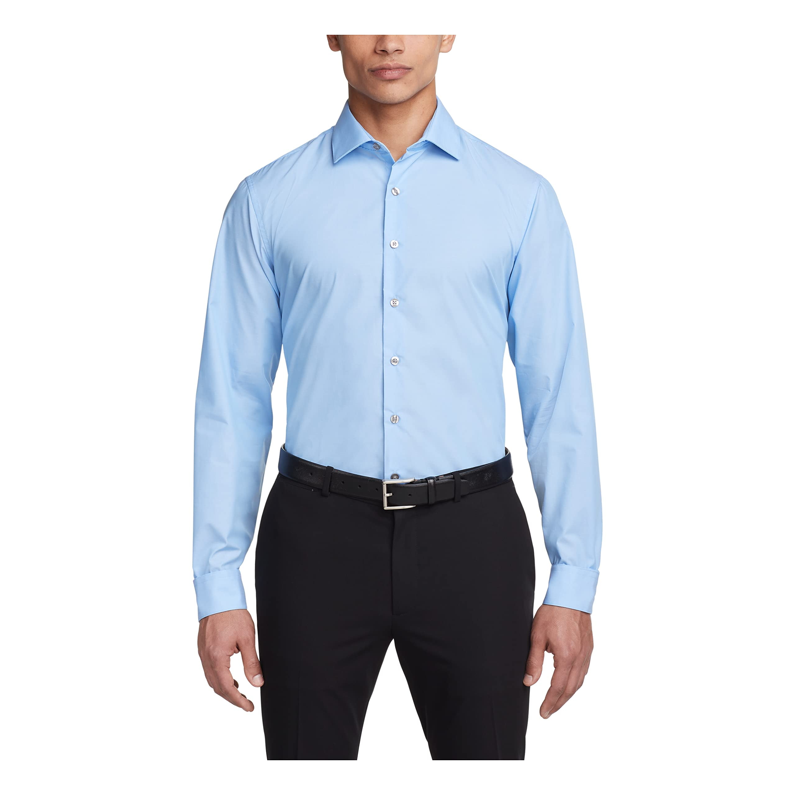 Camisa de vestir UNLISTED Slim Fit Solid para hombre, color azul claro ...
