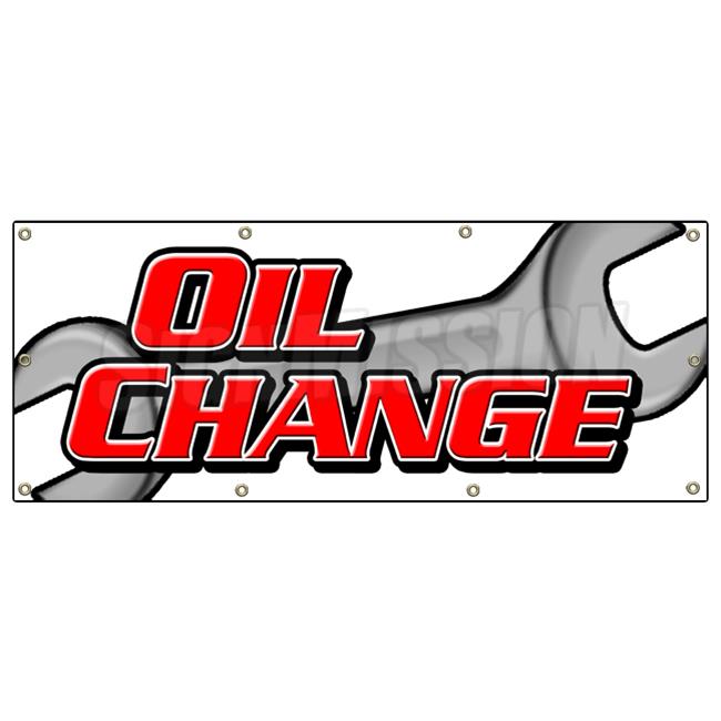 SignMission B-96 Oil Change 36 x 96 in. Oil Change Banner Sign ...