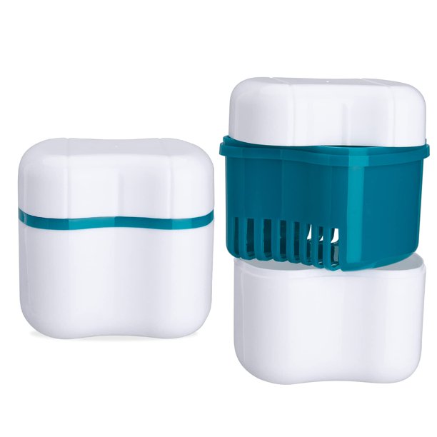 Lvchen Denture Cleaning Case - Soaking Cup False Teeth Container ...