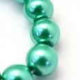Baking Paint Pearlized Glass Pearl Round Bead Strands Light Sea Green ...