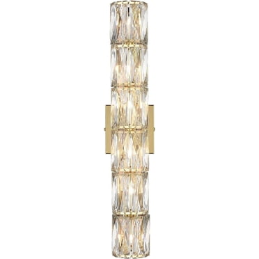 Moose 2-Light Modern Brushed Titanium Gold Wall Sconce with Clear Glass ...
