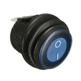 Blue Waterproof On/Off Round Rocker Switch SPST LED Illuminated 12V DC ...