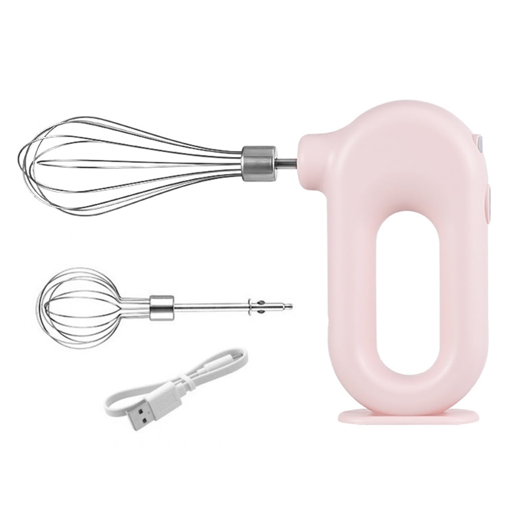 Egg Whisk Handheld Adjustable Kitchen Cream Frother Electric Rechargeable Egg Mixer Blender Pink Double Sticks Walmart