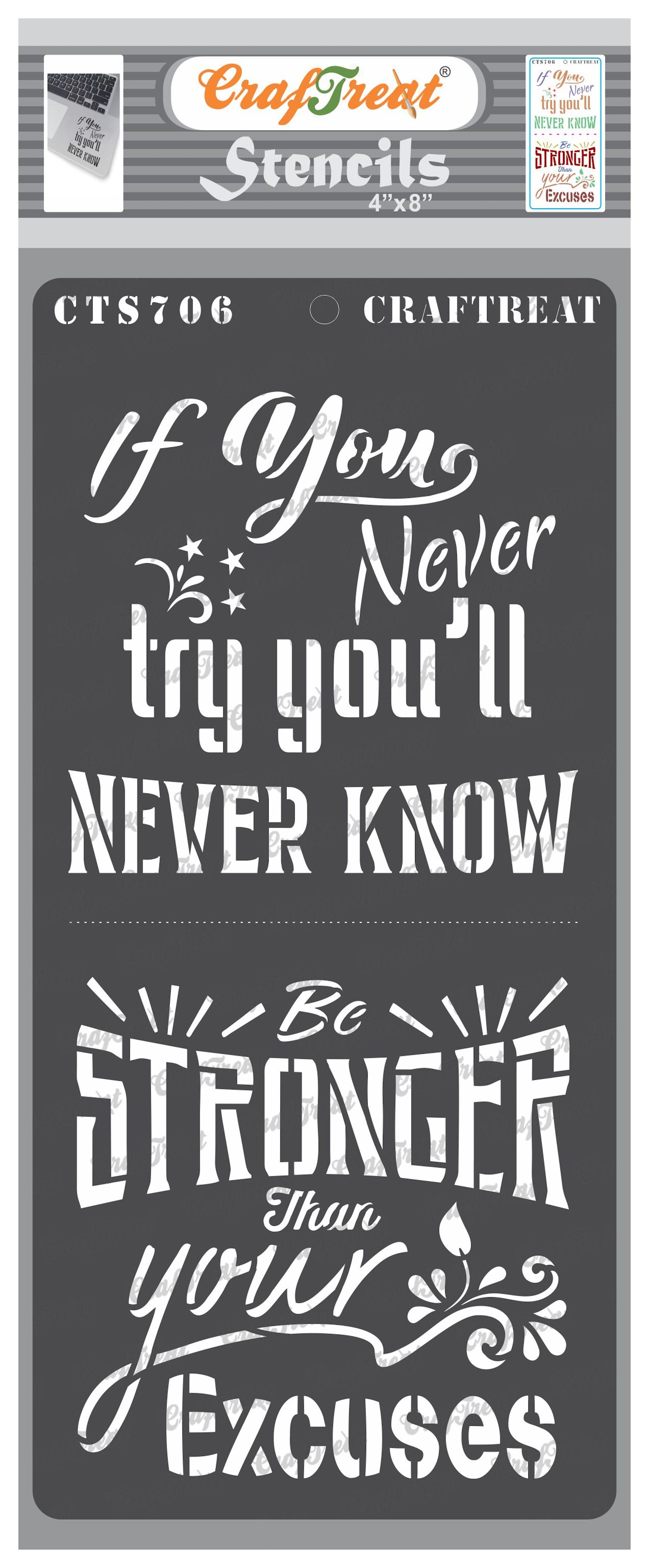 CrafTreat Be Strong Stencil for Painting and Crafting - 4"x8" - Walmart.com