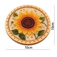 Beaded Sunflower Suncatcher Coaster Handmade Round Wooden Base ...