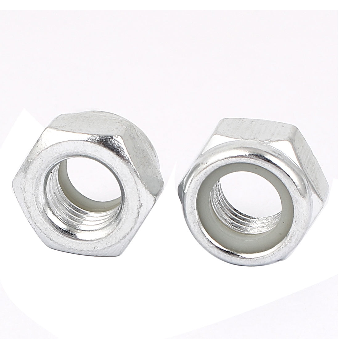 M12x1.5mm Zinc Plated UNF Self-Locking Nylon Insert Hex Lock Nut 10pcs ...