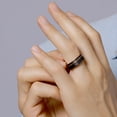 8mm Wide Black Hammered Tungsten Carbide Ring Rose Gold Groove Comfort ...
