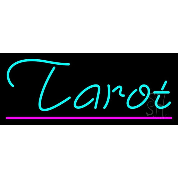 Turquoise Tarot Pink Line LED Neon Sign 13" Tall x 32" Wide - inches ...