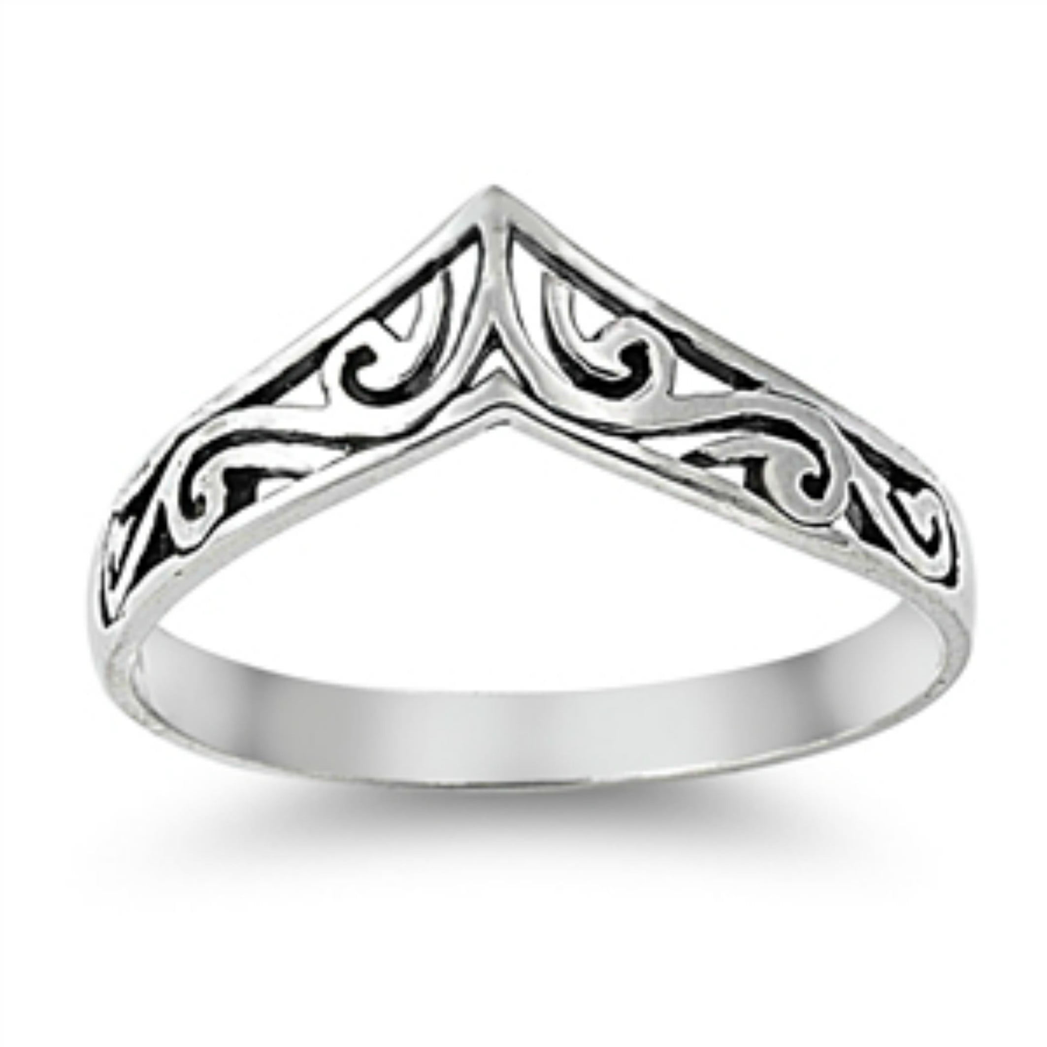 Thumb Ring Sterling Silver Thumb Ring Chevron V Toe Ring Pinky Ring ...