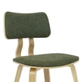 Jaguar Vintage Green Curved Back Wood Dining Chair with Faux Leather ...