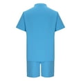 BLCHUNen Mens Summer Outfits Casual Sets Short Sleeve Button ...