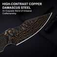 Kizer Bone Fixed Knife Copper Damascus Blade Micarta Handle With Sheath ...