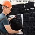 3D Faux Foam Brick Peel and Stick Wallpaper Panels Black 60 Count ...