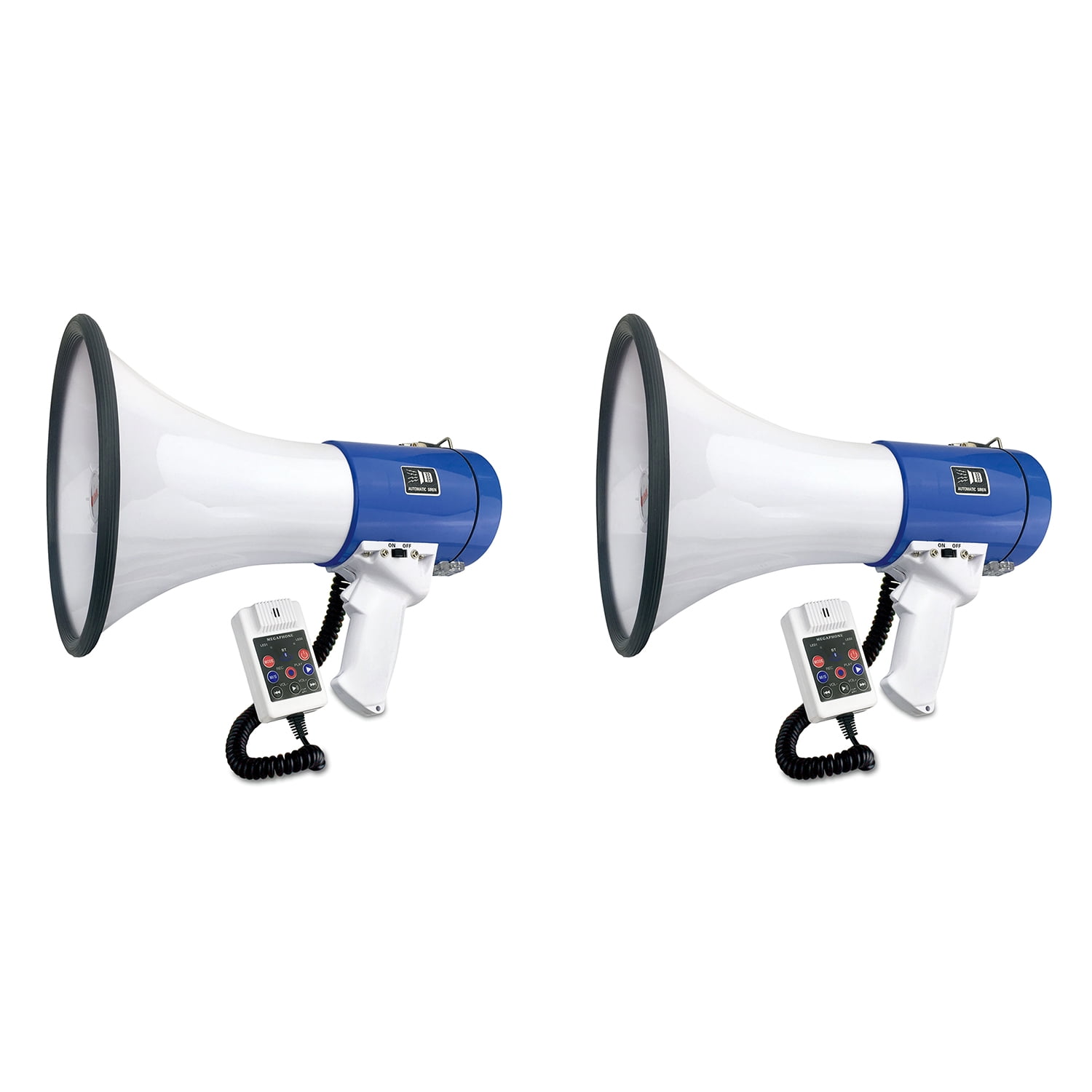 Nippon America Rechargeable Megaphone Speaker w/ Built In Siren, 50W (2 ...