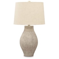 Signature Design by Ashley Distressed Gray Table Lamp for Living Room ...