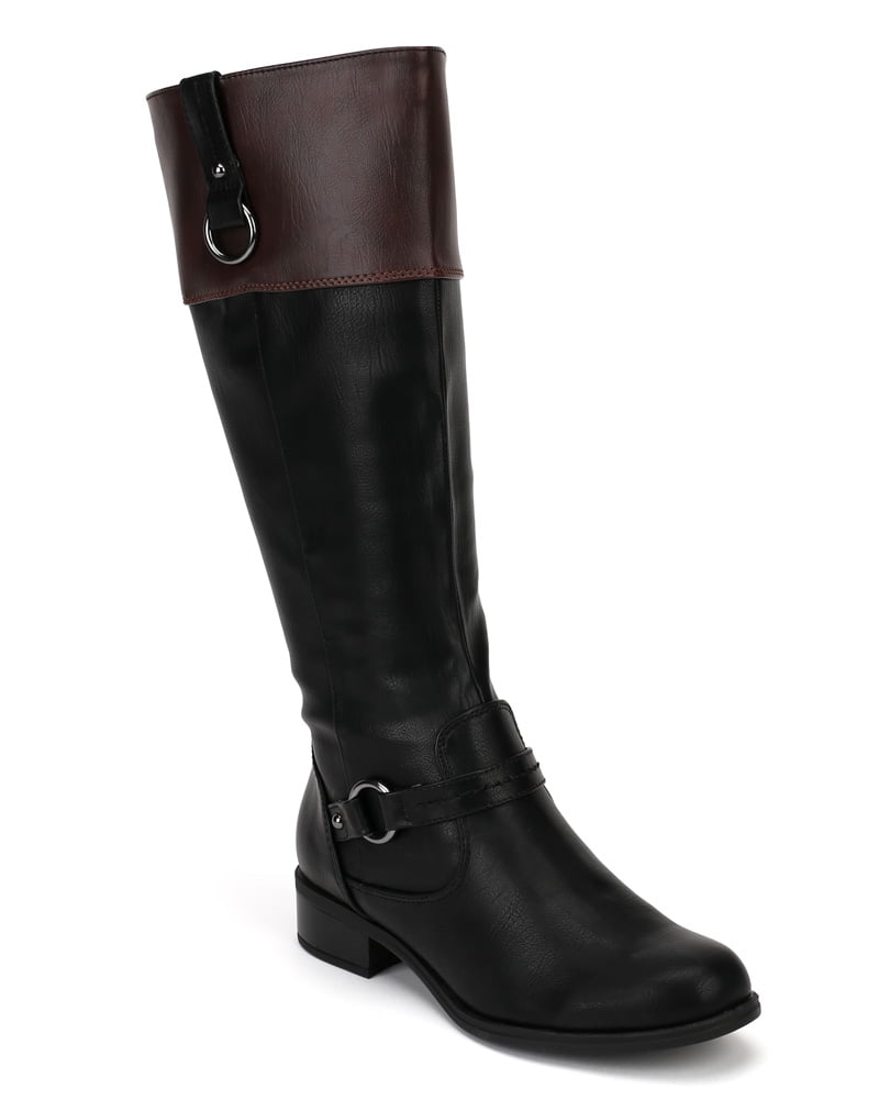 Soda Leatherette Two Tone O-Ring Riding Knee High Boot - Walmart.com