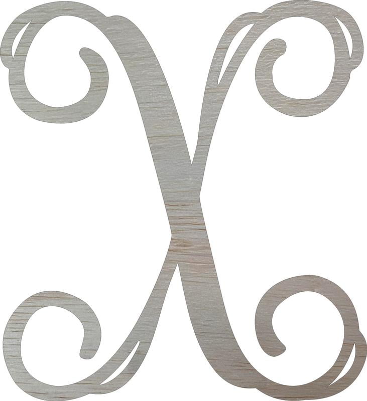 Wooden Monogram Letter 6'' Letter X, Unfinished DIY - Walmart.com