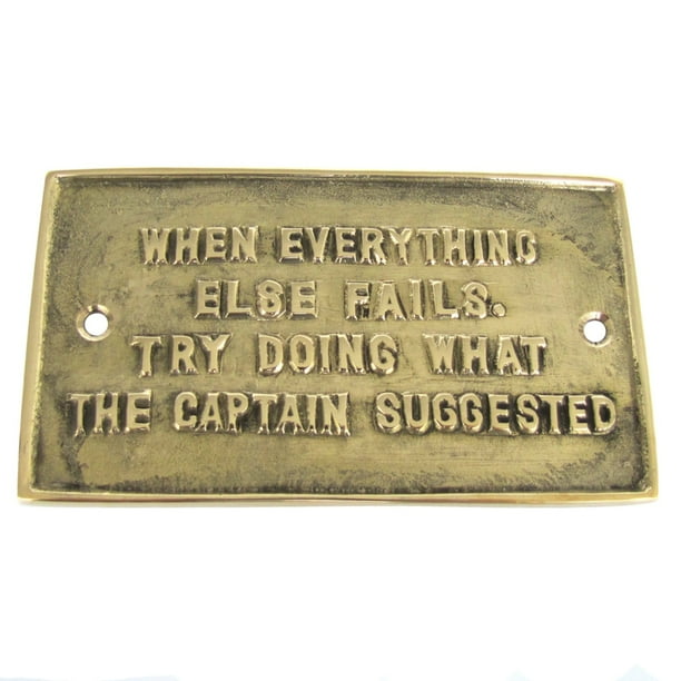 Solid Brass Boat Ships Sign Nautical Plaque LISTEN TO THE CAPTAIN ...