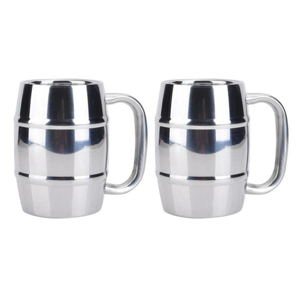 2x Jarra de Cerveza de material acero Inoxidable | 300ml / 550ml Doble Pared Aislada Perfecta ...