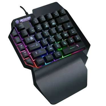 One-hand Gaming Keyboard USB 35 Keys Colorfull Backlit Portable Mini ...