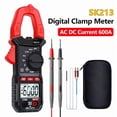 Digital Clamp Meter 600A AC DC Current Ammeter Pliers Hz Ohm NCV Tester ...