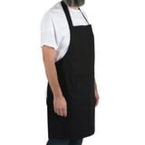 Mainstays Chef Kitchen Apron, 28" x 32" Cotton Bib Apron with Pockets ...