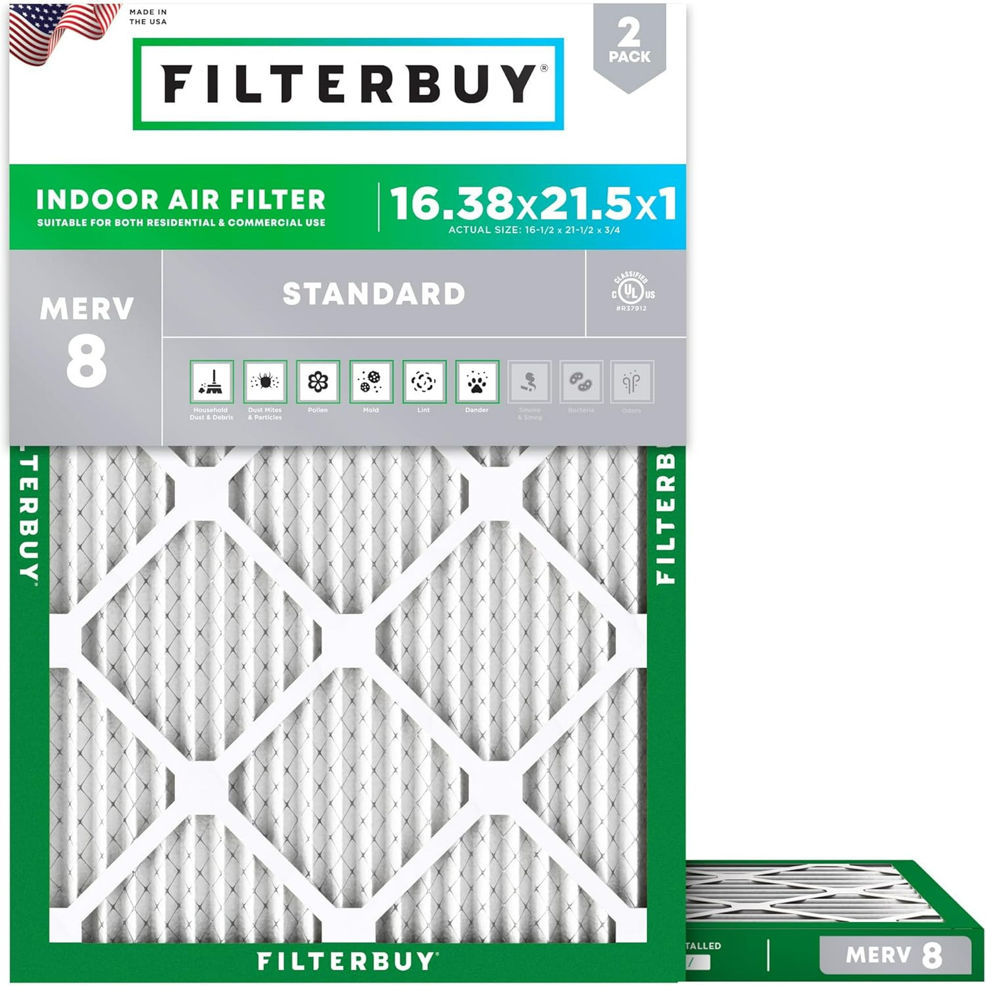 Click here for Filterbuy 16.38x21.5x1 Merv 8 (Mpr 600) Dust Defen... prices