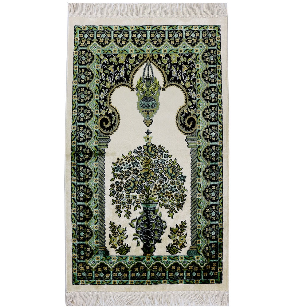 Modefa Turkish Islamic Luxury Velvet Kilim Floral Prayer Rug Carpet ...