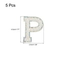 Uxcell Iron on Letter P Patch Colored Rhinestone Shiny Pearl English ...