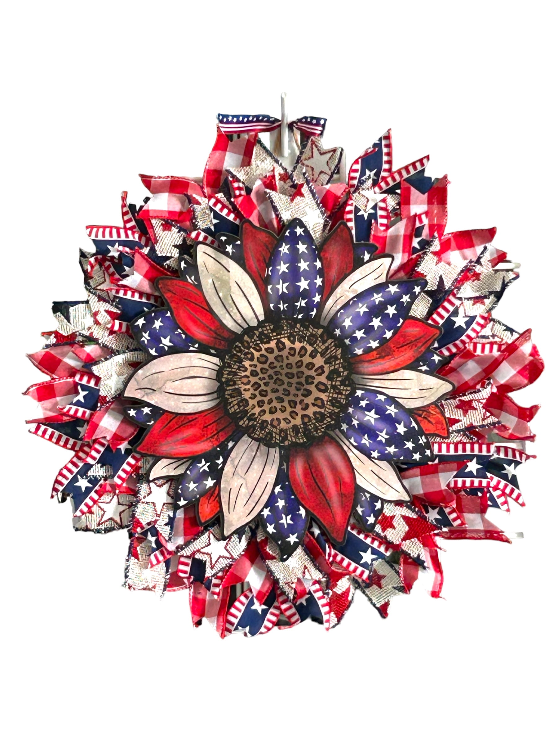 Patriotic Flower Wreath Patriotic Décor Flower Wreath - Walmart.com