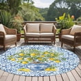 Bohemian 8FT Round Area Rugs for Living Room Bohe Flowers Texture ...
