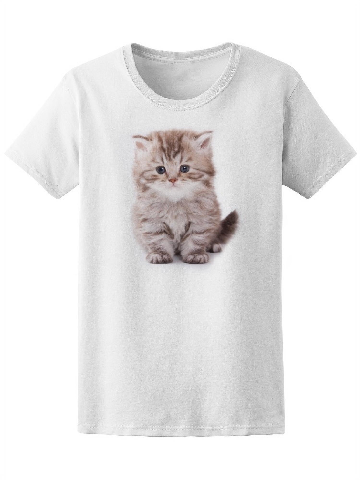 Little Kitten Cat T-Shirt Women -Image by Shutterstock, Female Medium ...