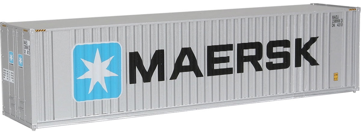 Walthers HO Scale 40' Hi-Cube Shipping Intermodal Container Maersk ...
