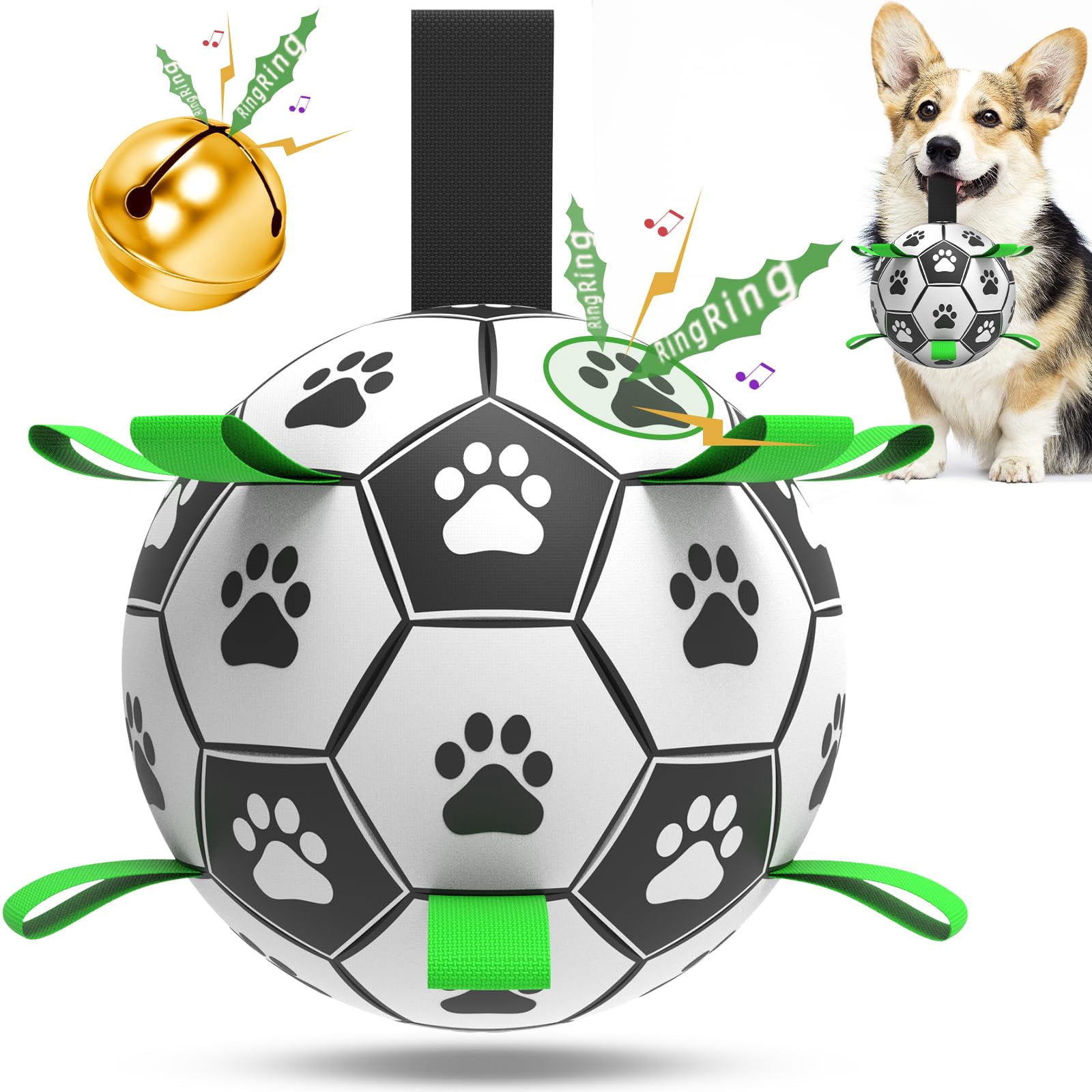 Balón de fútbol para perros QDAN con campana en el interior para ...