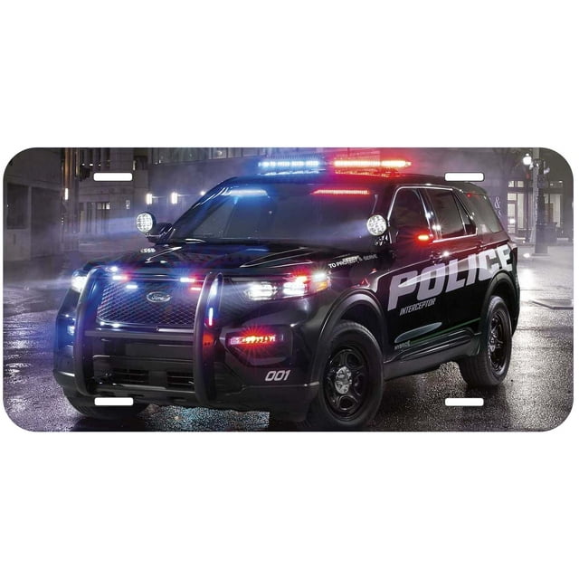 Black Ford Police Car Novelty Auto License Plate - Walmart.com