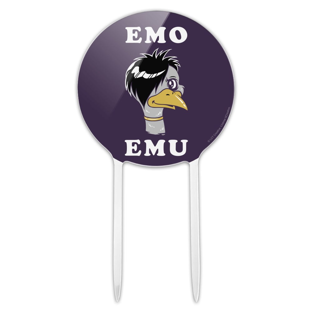Acrylic Emo Emu Funny Humor Cake Topper Party Decoration for Wedding ...