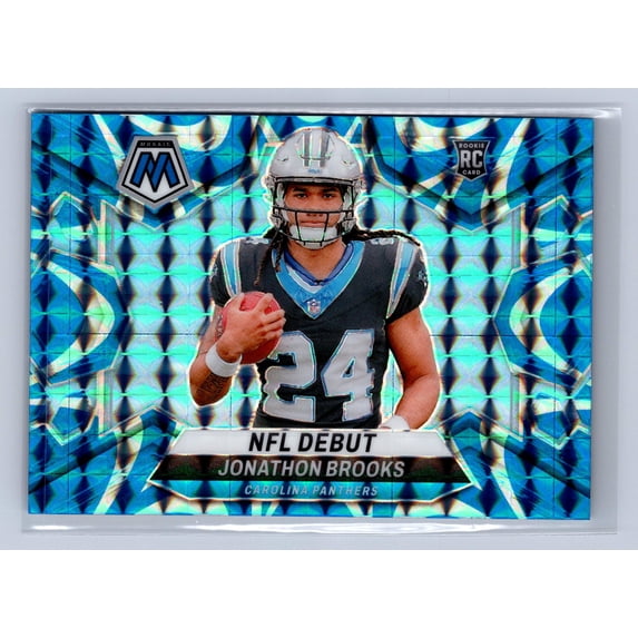 2024 Panini Mosaic Jonathon Brooks #276 NFL Debut Reactive Blue RC ...