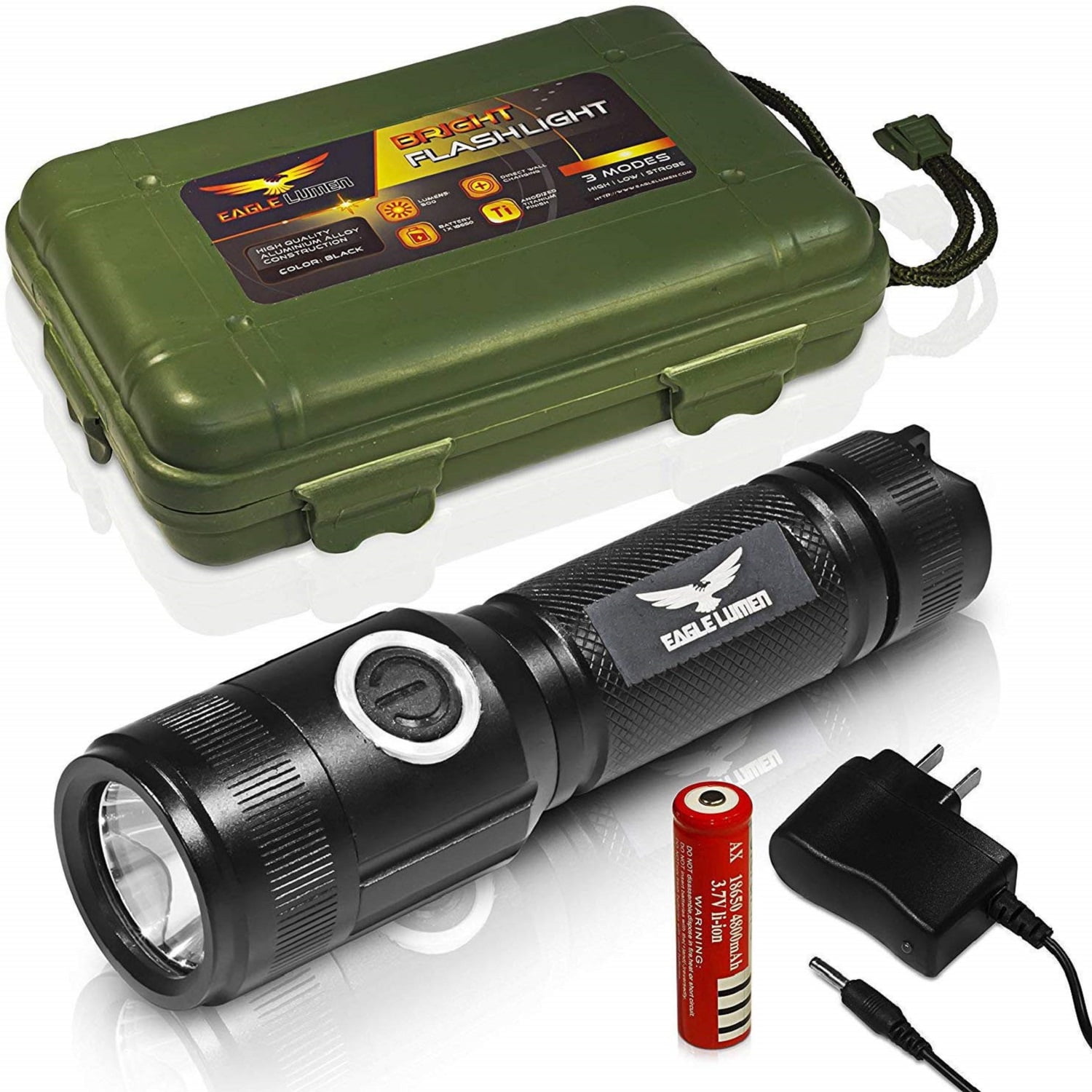 Eagle Lumen DC500 Rechargeable Flashlight - Battery Included - 500 ...